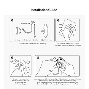 COELO Heavy Duty Vacuum Suction Cup Double Hook Hanger Stainless Steel