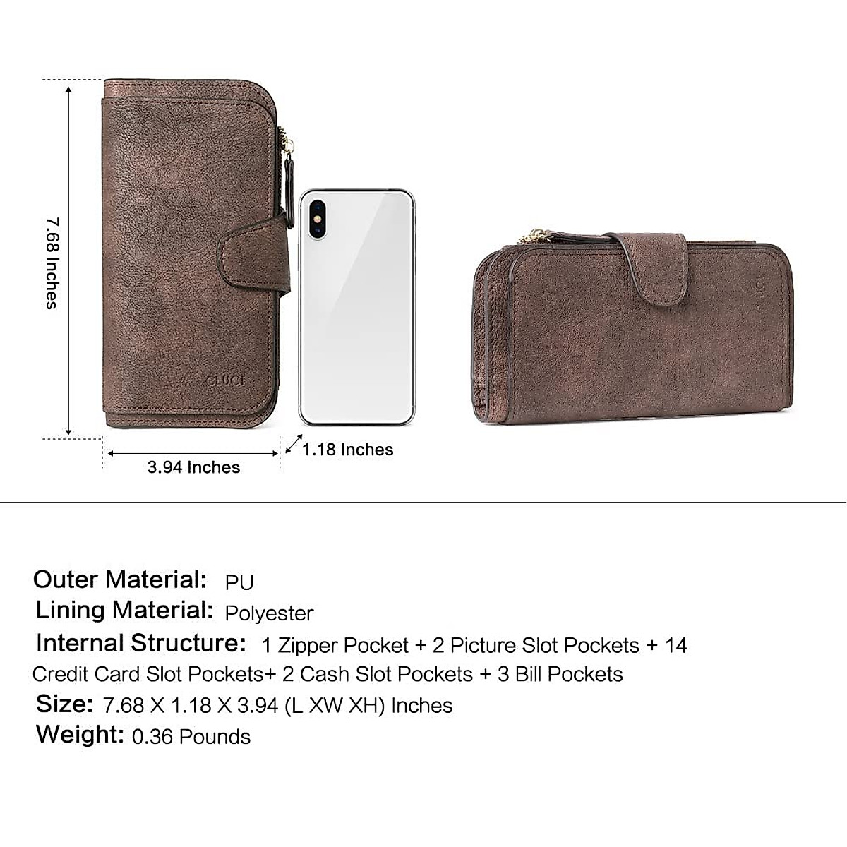 CLUCI Women Backpack Bundles with Wallet