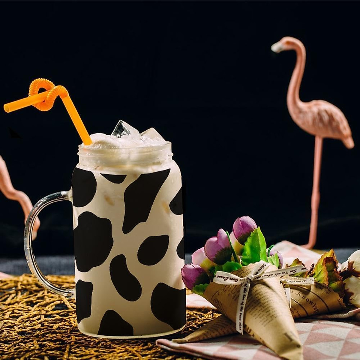 Brown UV DTF Cup Wrap Leopard Printed Rub on Transfers Stickers for Glass Cups Waterproof UV DTF Transfer Cup Stickers Decals for Crafts Ready to Apply Cup Wrap Adhesive Vinyl