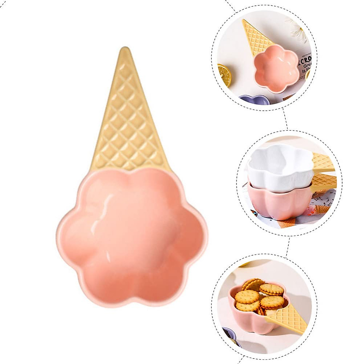 Operitacx Ceramic Ice Cream Bowl Glass Salad Bowls Ceramic Prep Bowls Ice Cream Cups Ceramic Rice Bowl Dessert Dish Ceramic Dessert Bowls Cooking Bowl Child Cereals Multifunction Ceramics