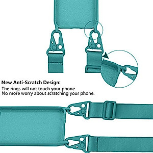 UnnFiko Silicone Case Compatible with iPhone Xs Max, Adjustable Crossbody Necklace, Lanyard Neck Strap Protective Case Cover (Ice Blue, iPhone Xs Max)