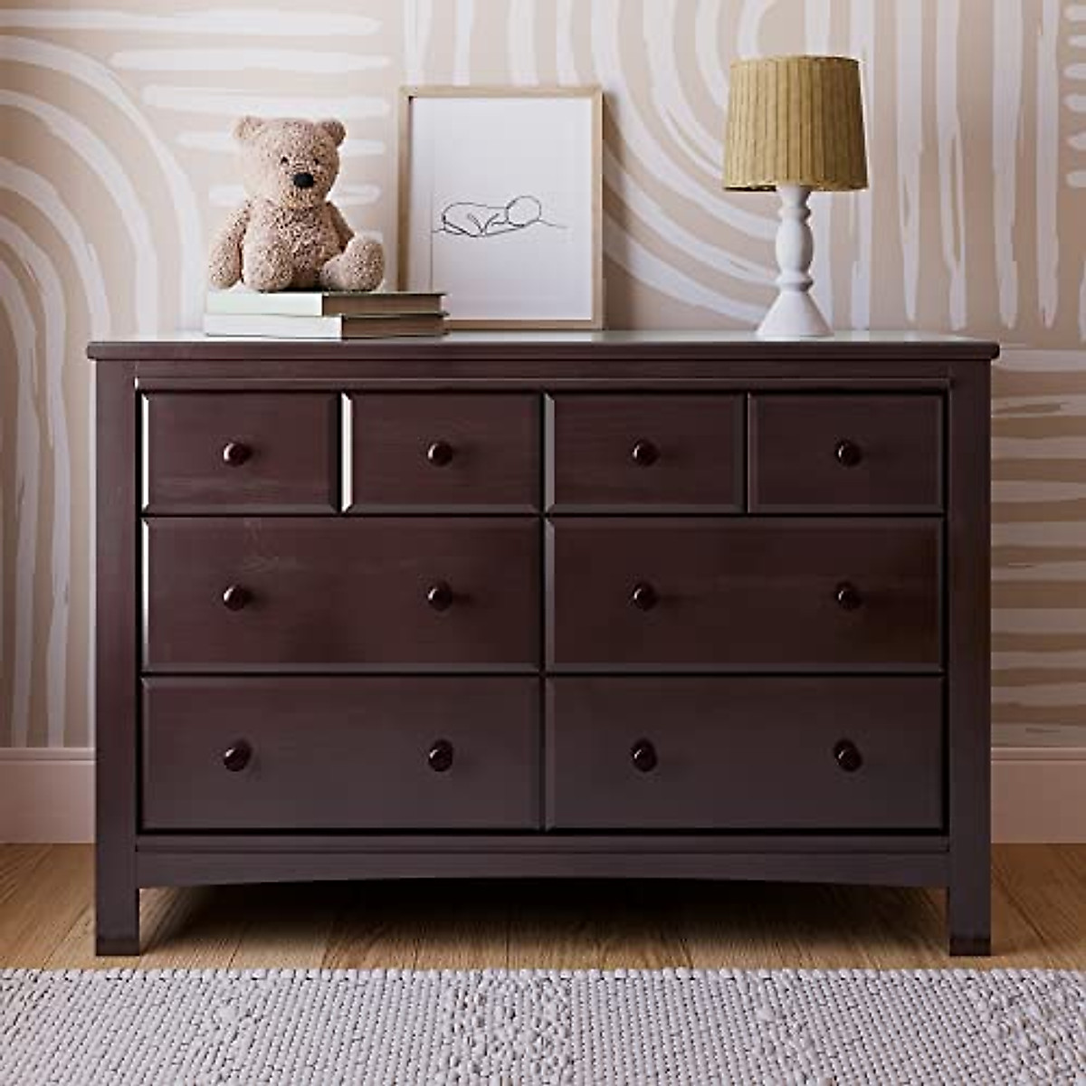 Graco Benton 6 Drawer Double Dresser (Espresso) – Easy New Assembly Process, Universal Design, Durable Steel Hardware and Euro-Glide Drawers with Safety Stops, Coordinates with Any Nursery