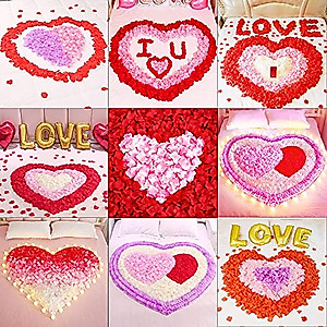 KnR Harmony Rose Flower Petals White 1200pcs Silk Petals for Wedding Romantic Night Table Confetti Valentine's Day Decoration