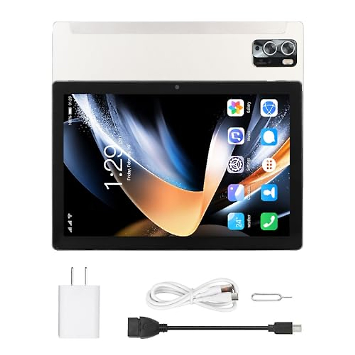 SHYEKYO 10.1 Inch Tablet, 5G WiFi Tablet 100-240V Dual Speakers 7000mAh for Office for Android 13 (US Plug)