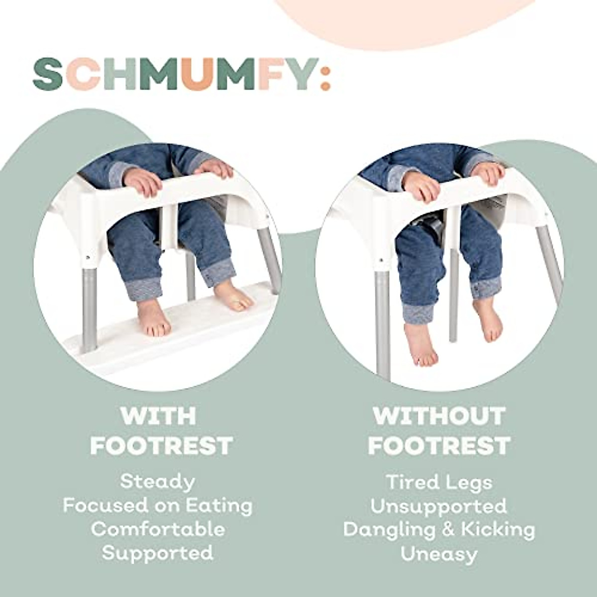 White IKEA High Chair Foot Rest Only - Bib Hook Included - Sits Flat - Compatible with Antilop Highchair - Adjustable & Dishwasher Safe - BLW Footrest Baby Led Weaning - Durable ABS Plastic 20" x 5"