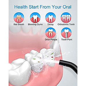 Nicefeel Cordless and Rechargeable Water Flosser - 300ML Water Tank Oral Irrigator, 4 Jet Tips, 3 Pressure Modes - IPX7 Waterproof and Travel Friendly for Dental Care
