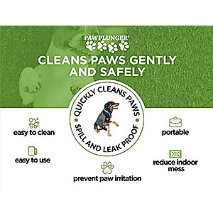 Paw Plunger - The Muddy Paw Cleaner for Dogs - Saves Carpet, Furniture, Bedding, Cars from Dirty Paw Prints - Use This Dog Paw Washer After Walks - Soft Bristles and Handle - Large, Black