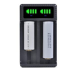 PowerTrust LED Universal Battery Charger for 21700 26650 22650 18650 18490 18350 17670 17500 16340 14500 10440 Rechargeable Batteries