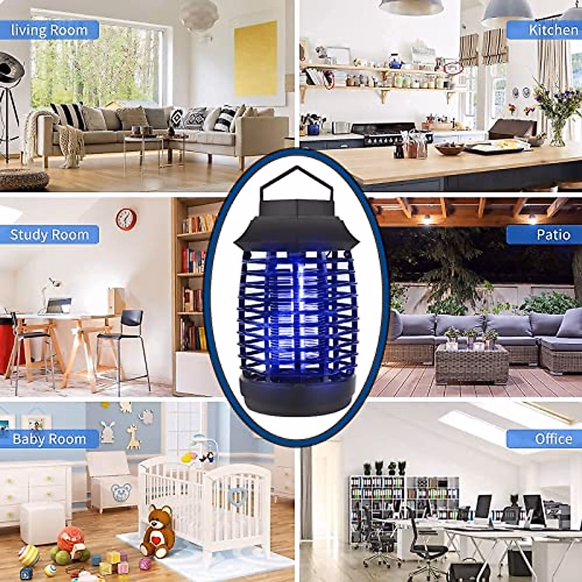 Michael Doss Bug Zapper Indoor & Outdoor, Mosquito Electric,Indoor Plug in,Effective Killer Trap Lamp,Fly for Home,Garden,Backyard, Black1, (M1)