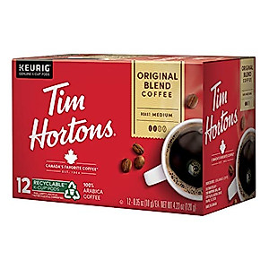 Tim Hortons Original Blend, Medium Roast Coffee, Single-Serve K-Cup Pods Compatible with Keurig Brewers, 72ct K-Cups, 6x12ct Boxes