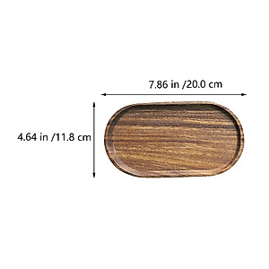 Ipetboom Sandwich Bread Pan 2pcs Wooden Decorative Tray Retro Style Food Dinner Dish Tray Wood Breakfast Oval Tray Fruit Vegetable Plate Jewelry Storage Dish for Home Kitchen Bedroom Sushi Platter