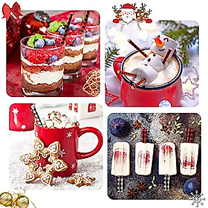 Whaline 100Pcs Christmas Straws Disposable Paper Straws White Red Black Buffalo Plaid Drinking Straws Well Crafted Holiday Straws for Xmas New Year Wedding Birthday Farmhouse Party Supplies