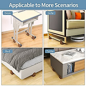 ZDDLOINP Bed Risers with Adjustable Screw Clamp, Fits Thickness of Furniture Frame from 0 to 1.5 Inch, Elevation in Heights 4" Heavy Duty Risers for Table Cabinet Support up to 5000lbs (4Pack, Black)