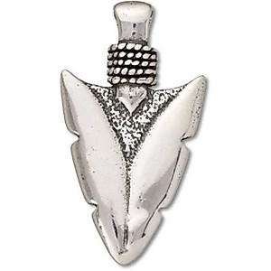 Sterling Silver 3D Large Native Indian Arrow Head Pendant