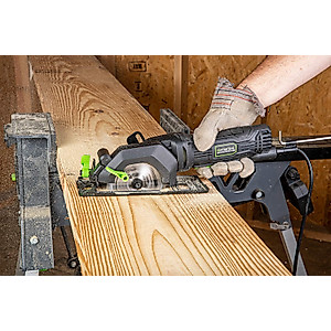 Genesis GCS445SE 4.0 Amp 4-1/2" Compact Circular Saw with 24T Carbide-Tipped Blade, Rip Guide, Vacuum Adapter, and Blade Wrench