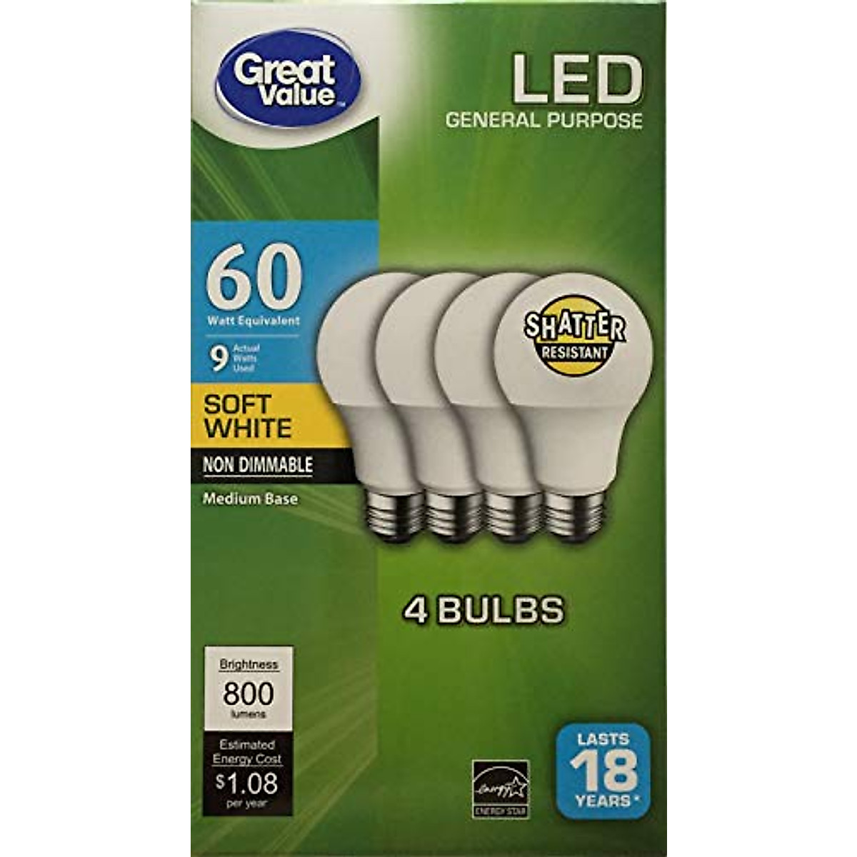 LED Soft White Medium Base 60 Watt Equivalent