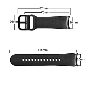 COEPMG 20mm Silicone+Leather Smart Straps for Samsung Galaxy Watch 4 Classic 46 42mm/Watch4 44mm 40mm Band No Gaps Wristbands Bracelet (Color : Dark Brown, Size : Galaxy watch4 40mm)