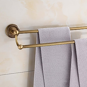Bath Towel Bar European Style Antique Brass Antique Double Towel Rack, Bathroom Bathroom Towel Rail Towel Holder