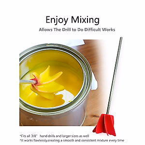 Bicafa 2packs 1 Gallon Paint Mixer for Drill Works with all 3/8 inch and Larger Drills, Resin Epoxy Mixer, Paint Mixer Drill Bit, Drill Mixer Attachment with Paddle Design Fits1 Gallon