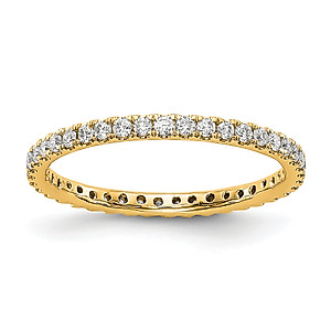 Diamond2Deal 14k Yellow Gold Lab-Grown Diamond Eternity Wedding Band Ring, VS/E- 0.52 cttw Fine Jewelry for Women