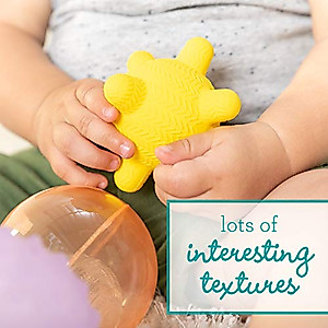 Infantino Activity Ball Set Music & Lights - 4 Colorful, Bouncy, & Multi-Textured Balls for Fine Motor Development for Little Hands