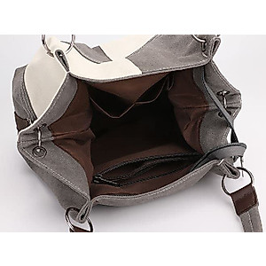 Women's Tote Canvas Satchel Hand Bag Corssbody Retro Clutch Plaid Shoulder Bag Purse Hobo Bag