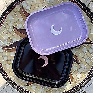 Metal Tray Small Purple Lightweight Tray - Curved Edges and Smooth Surface - 5.5 x 7 inch - Travel