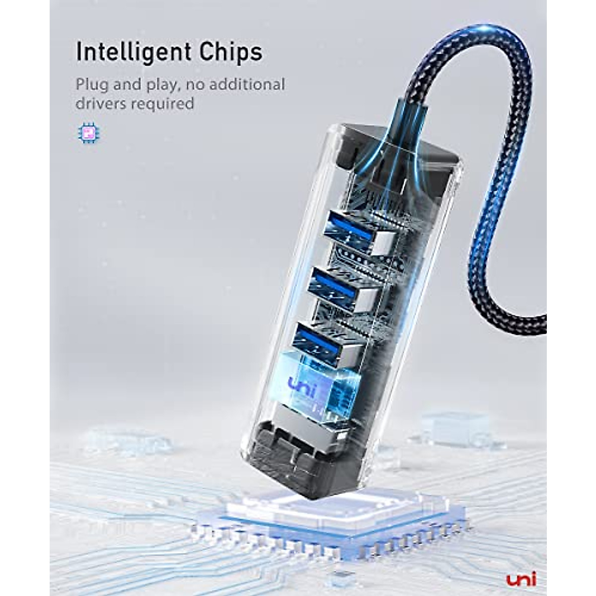 USB-A to Gigabit Ethernet Adapter with 3 USB 3.0 Hub