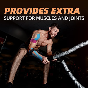 OK TAPE Basic Kinesiology Tape (3 Pack), Original Cotton Athletic Tape for Support Muscle Joint Knee, Sports Waterproof Tape Uncut Strips Latex Free, Hypoallergenic, Pain Relief, 2in×16.4ft - Black