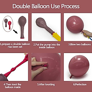 Pink Balloon Garland - Dusty Rose Pink Balloons Mauve Balloon Arch Double Stuffed Balloons For Boho Birthday Baby Shower Bachelorette Bridal Shower Party Decorations