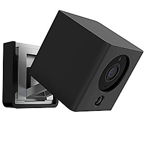 VOMENC Silicone Case for Wyze Cam Wyze Cam V2-Quick Wall Bracket Included-Scratch Protection Cover-Extra Protection for Wyze Camera (1PACK, Black)