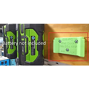 Made by Mitchell Compatibe with EGo 56V Battery Holder, Mount, Store, Wall Dock, lawnmower leaf blower, trimmer USA -2 PACK- PN E56-WDx2