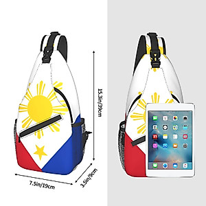 Hicyyu Philippine Flag-5 Outdoor Crossbody Shoulder Bag For Unisex Young Adult Hiking Sling Backpack