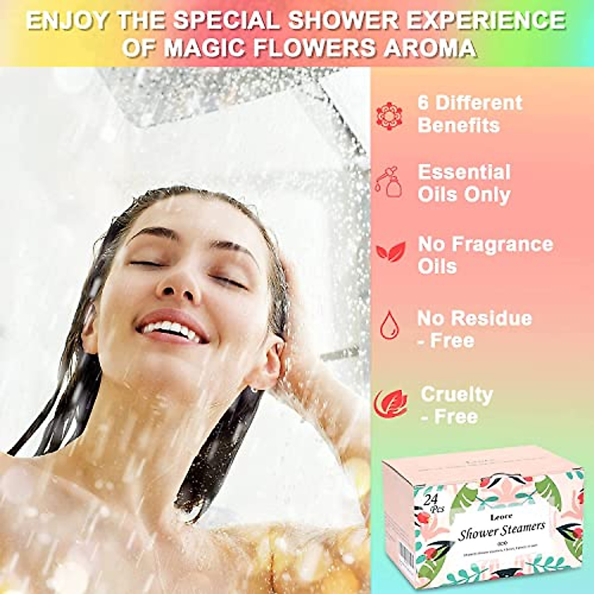 Shower Steamers, 24PCS Sharing Pack Aromatherapy Shower Steamers, Vaporizing Shower Bombs with Organic Essential Oils Enjoy Home Spa, Shower Steamers for Women & Men - 4 Boxes