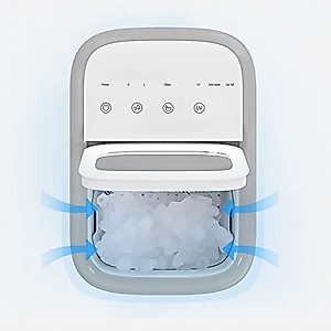 Home Ice Counter Top Portable Machine, Small Ice Machine, Bubble Milk Tea Machine Ice Mini Smart Snow Ice Maker, Commercial with Scoop & Basket, Suitable for Home/Office/Bar/RV