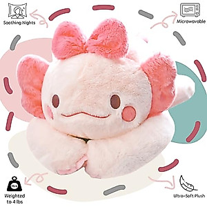 uoozii 20" | 4 Pounds Pink Axolotl Weighted Stuffed Animals with Unscented Microwave Heating Pad Inside, Cute Coolable Heatable Weighted Plush Warm Gift for Kids & Adults