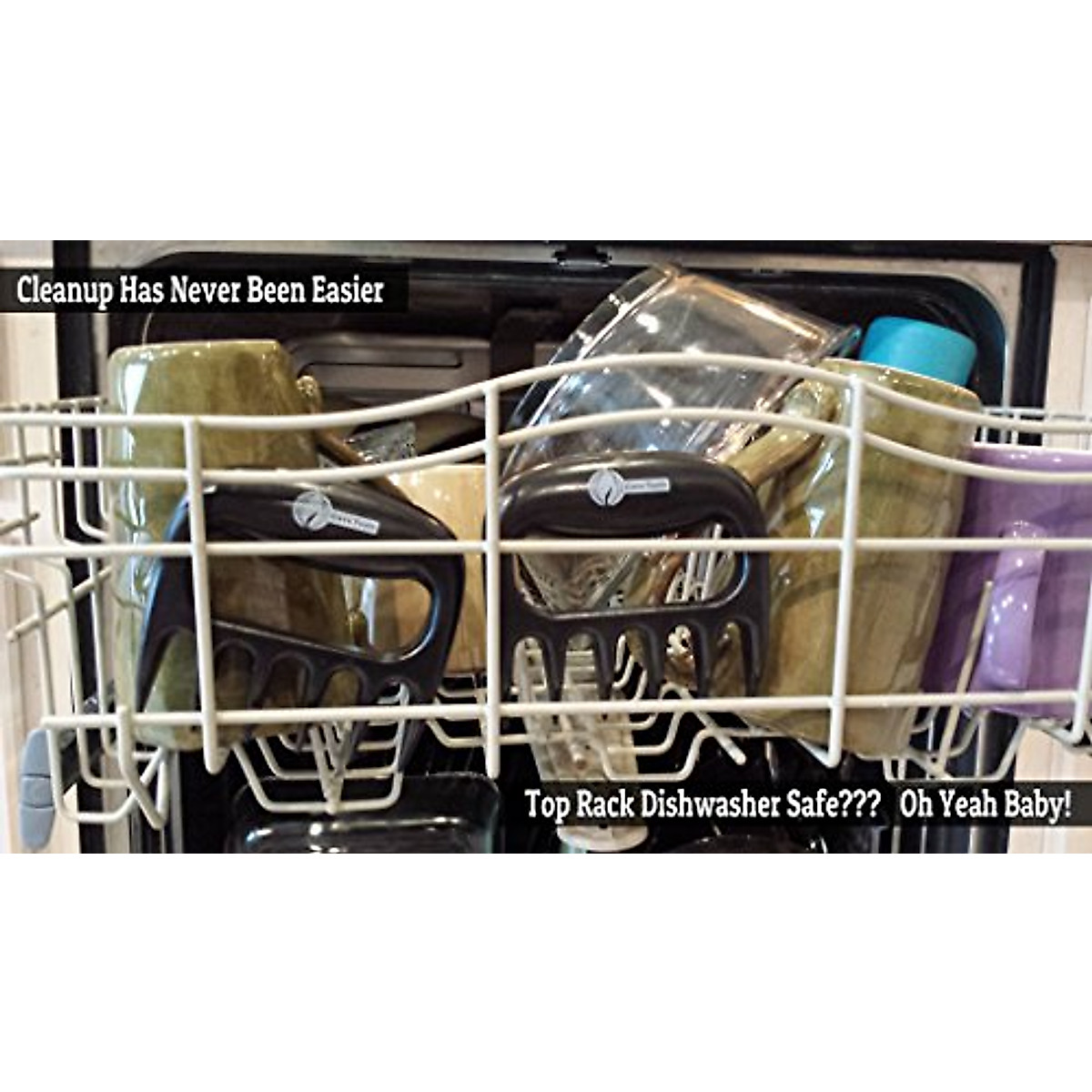 Cave Tools Meat Claws for Shredding Pulled Pork, Chicken, Turkey, and Beef- Handling & Carving Food - Barbecue Grill Accessories for Smoker, or Slow Cooker - Gun Metal