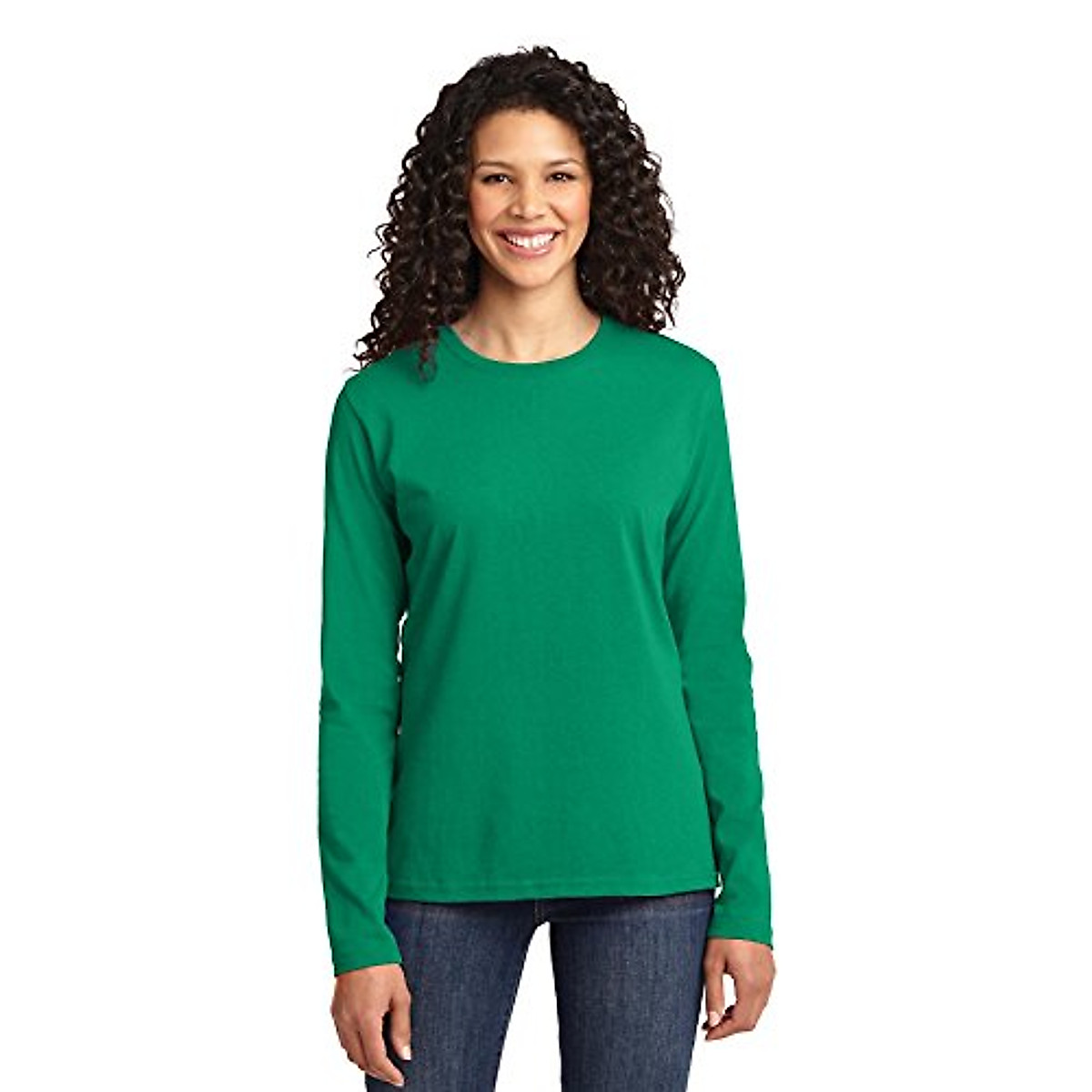 Port & Company Ladies Long Sleeve Core Cotton Tee XL Kelly