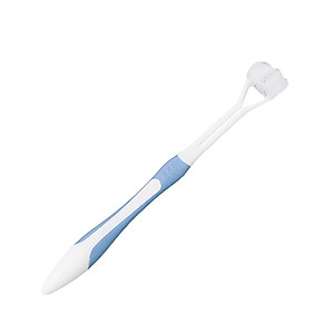GOMYIE 3 Sided Toothbrushs Adult Child Manual Toothbrushes Soft Bristle Tooth Brush(Blue)