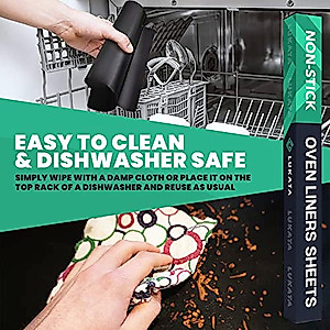 Large Heavy Duty Oven Liner (2 Pack) - Teflon Oven Liners for Bottom of Oven for Gas, Electric and Fan Assisted Ovens - Reusable Non-Stick Oven Mats for Bottom of Oven - BPA Free