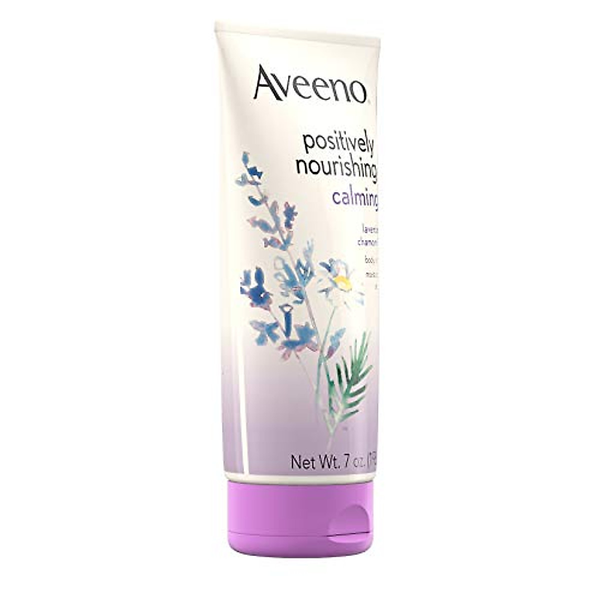 Aveeno Positively Nourishing Calming Body Lotion with Lavender, Chamomile, Soothing Oatmeal & Shea Butter, Daily Moisturizing Lotion for All-Day Hydration & Dry Skin Relief, 7 Oz