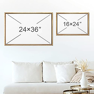 MUDECOR Framed Canvas Print Wall Art Gray Clouds Over Rustic Field Landscape Nature Wilderness Illustrations Modern Art Farmhouse/Country Cool for Living Room, Bedroom, Office - 24"x36" Natural