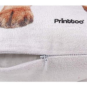 Printtoo Custom Photo Pillow, Unique Birthday Gift Decor, Pet Memorial Pillow Custom, Personalized Shaped Pillow, Pet Portrait Dog Pillows 3D Printing Pillow-14X14