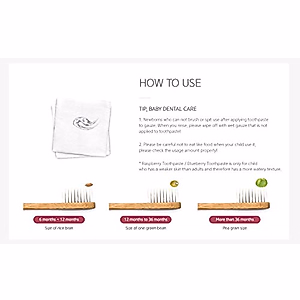 Mongdies Baby Raspberry Toothpaste Helps Remove Plaque and Includes Vitamin B6 to Prevent Gum Disease Fluoride Free (5pcs)