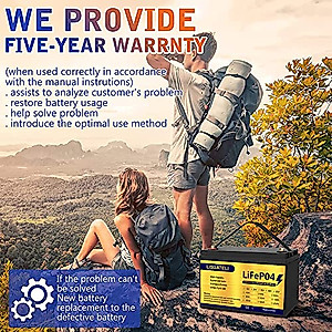 LISUATELI 12V 100Ah Lifepo4 Lithium Batteries Up to 3000-7000 Deep Cycles for Golf Cart Solar RV Camper Marine Battery (12V100AH black)