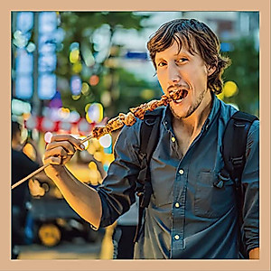 30 Inch / 75cm Extra Long Wood Skewers 50Pcs, Heavy Duty Bamboo Wooden Marshmallow Sticks for Fire Pits Roasting Campfire, Kids Safe Disposable Camping Skewer for Smores Grilling Kebab BBQ Barbecue