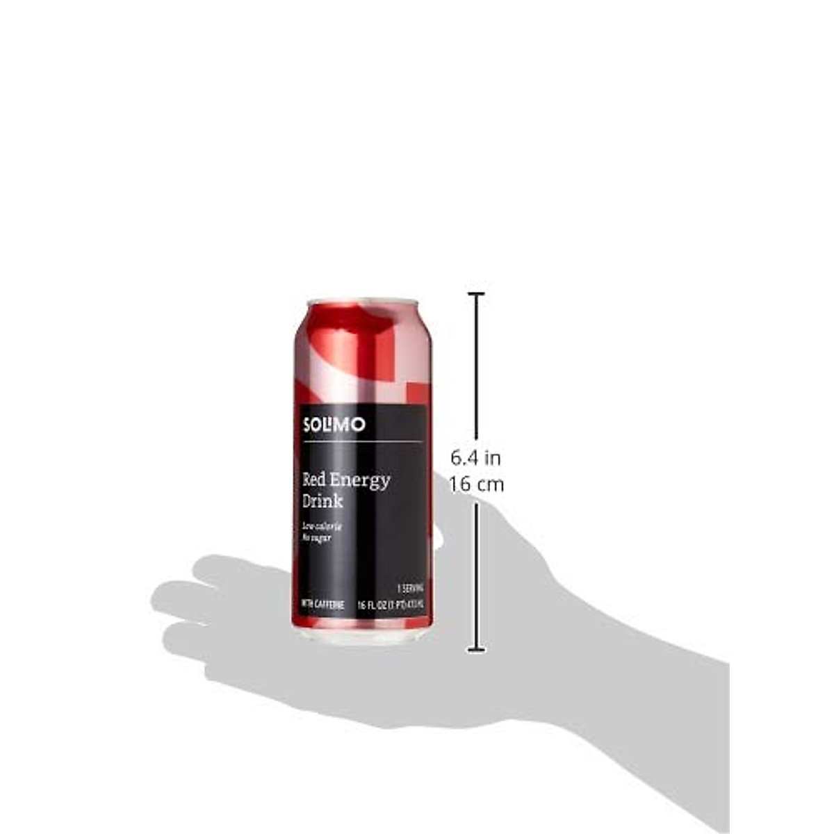 Amazon Brand - Solimo Red Energy Drink, Sugar Free, 16 fl oz (Pack of 12)