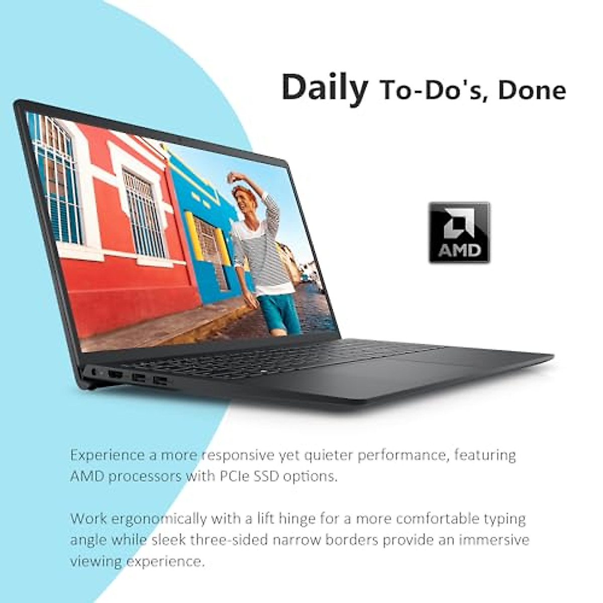 Dell Inspiron 15 3525 Laptop - 15.6" FHD Display for Business, AMD Ryzen 7 5700U(8-core, Beats i7-1265U) Processor, 64GB RAM, 2TB SSD, Long Battery Life, Wi-Fi, Bluetooth, HDMI, Windows 11 Home