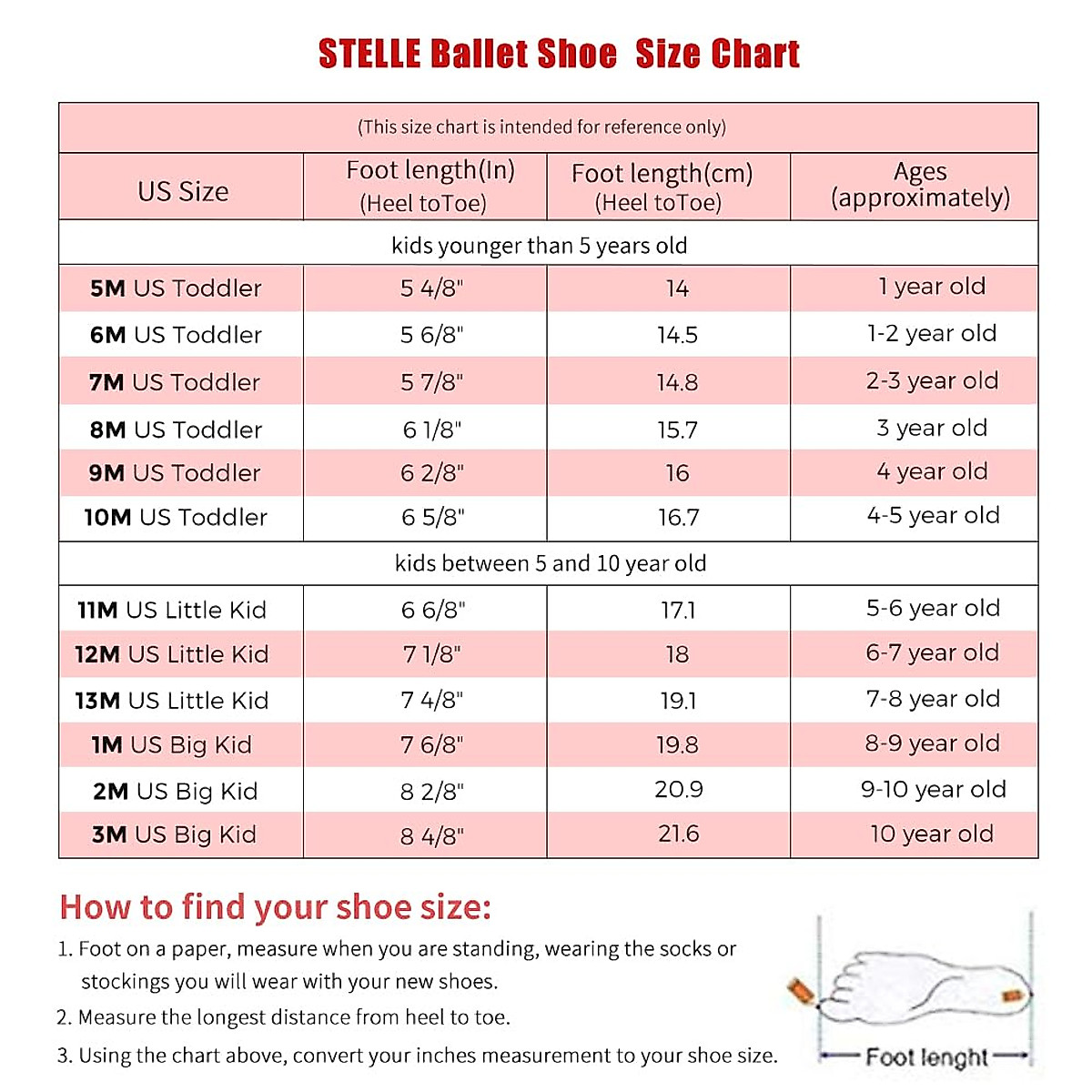 Stelle Ballet Shoes for Girls Toddler Genuine Leather Ballet Dance Slippers for Toddler/Little/Big Kids/Boys(13ML,Ballet Pink,with Tie)