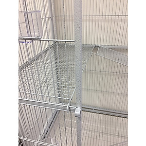 64" Extra Large Wrought Iron Chewproof 4-Levels Tight 1/2-inch Bar Spacing Ferret Chinchilla Sugar Glider Mice Rat Home Cage with Removable Stand On Wheels